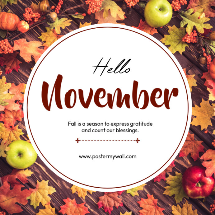 hello November Template | PosterMyWall