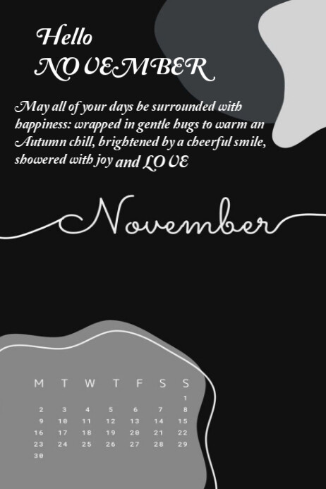 Hello November Template | PosterMyWall