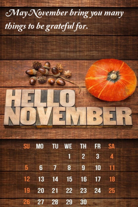 Hello November Template | PosterMyWall