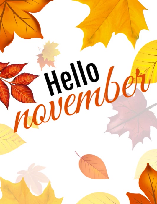 Hello November Flyer Template | PosterMyWall