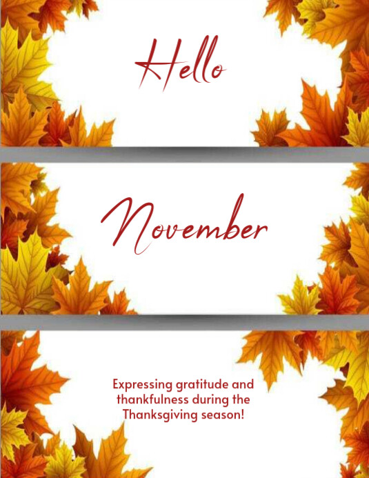 Hello November Flyer Template 2024 | PosterMyWall
