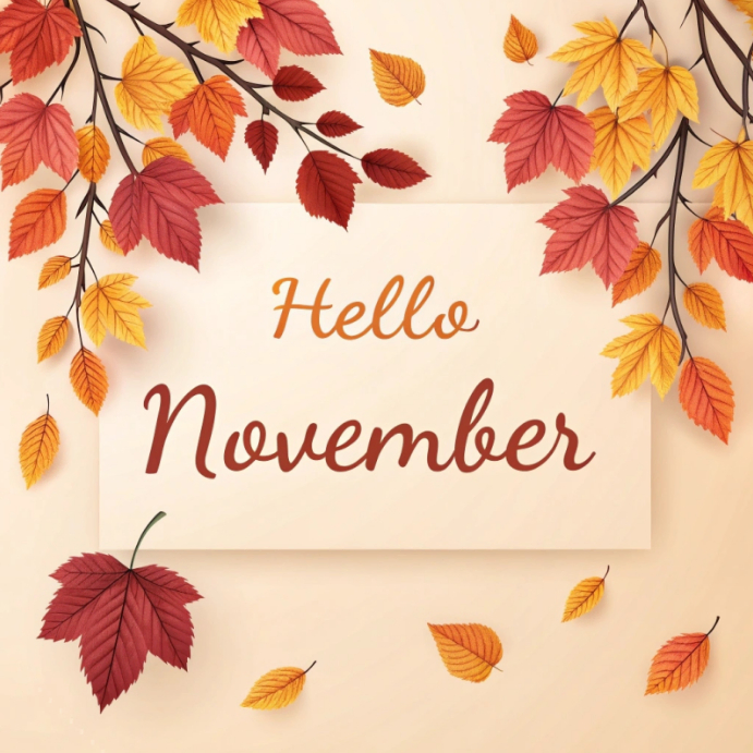 Plantilla de Hello November Greeting Social Media Post | PosterMyWall