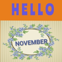 Hello November post for Instagram & Facebook Template | PosterMyWall