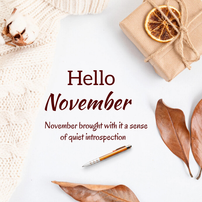 Hello November Instagram Post Template | PosterMyWall
