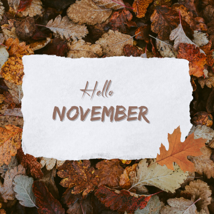Hello November Instagram post online greeting cards Template | PosterMyWall