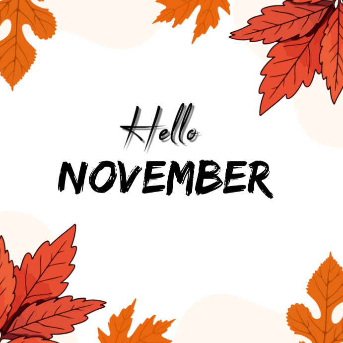 Hello November Instagram post online greeting cards Template | PosterMyWall