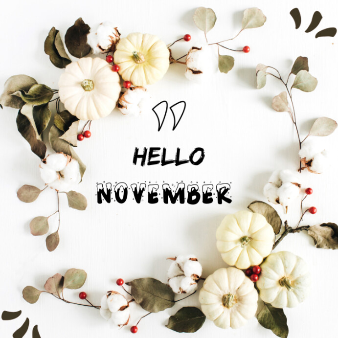 Hello November Instagram post online greeting cards Template | PosterMyWall