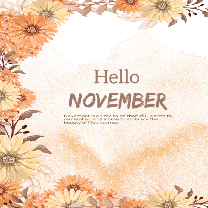 Hello November Instagram post online greeting cards Template | PosterMyWall