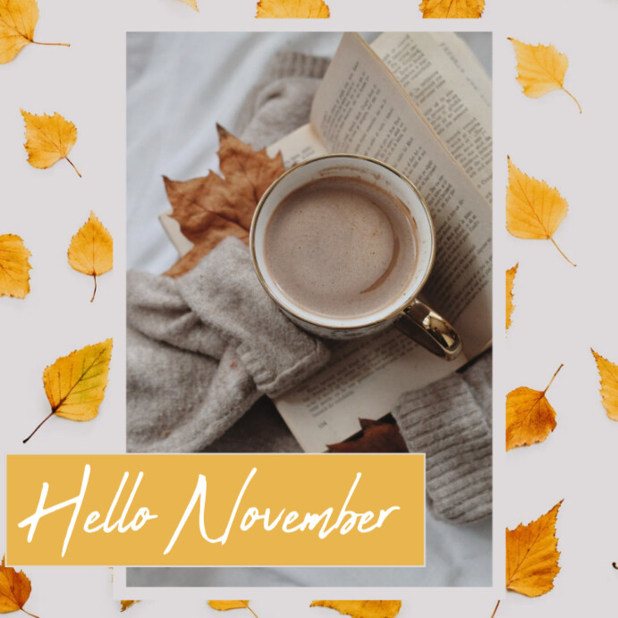 Hello November Instagram post online greeting cards Template | PosterMyWall