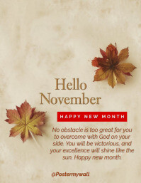 Hello November Message Flyer Template | PosterMyWall