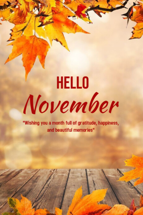 Hello November Poster 2024 Template | PosterMyWall