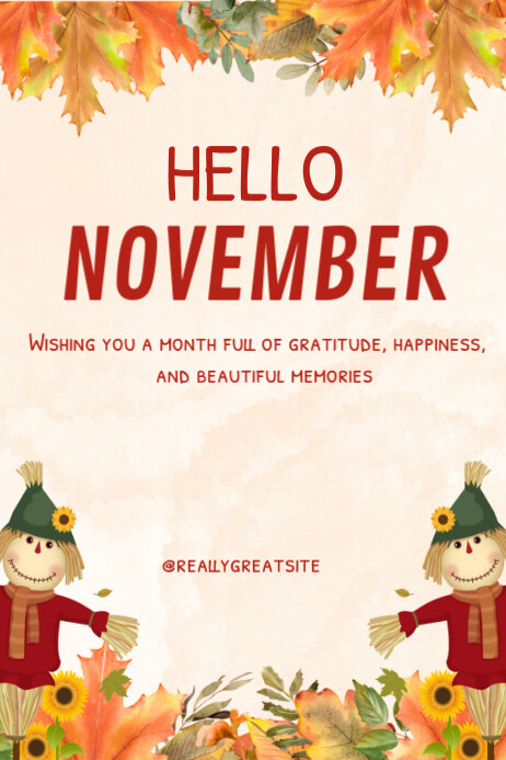 Copy of Hello November Poster Design 2024 | PosterMyWall