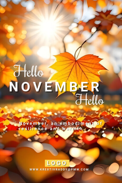 Hello November Poster Template | PosterMyWall