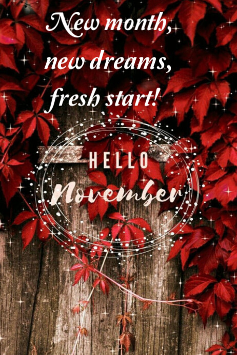 Hello November template | PosterMyWall