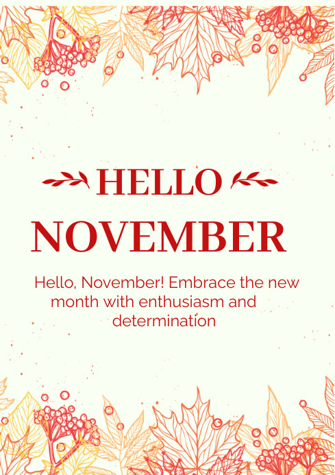 Hello november template | PosterMyWall