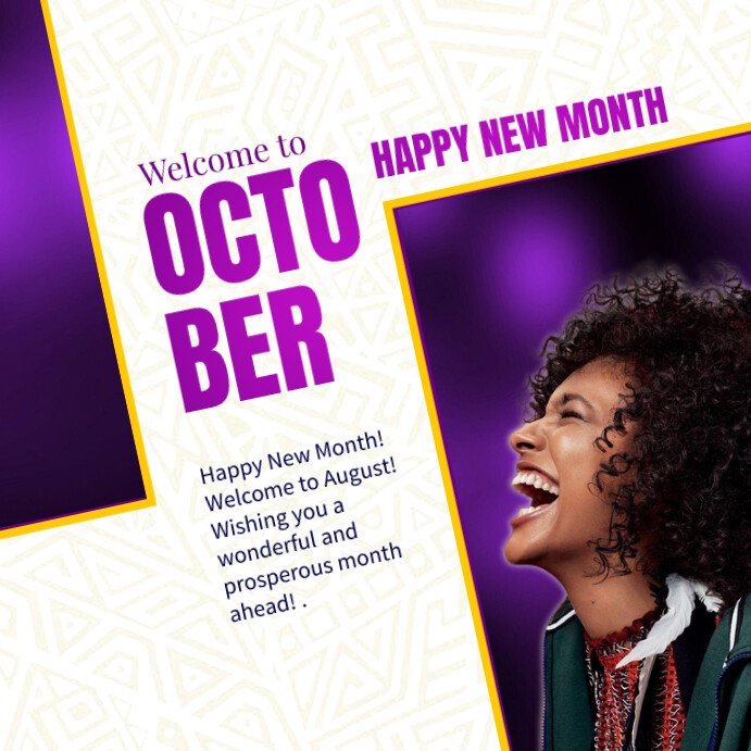 Hello October! Happy New Month October, Greet Template | PosterMyWall