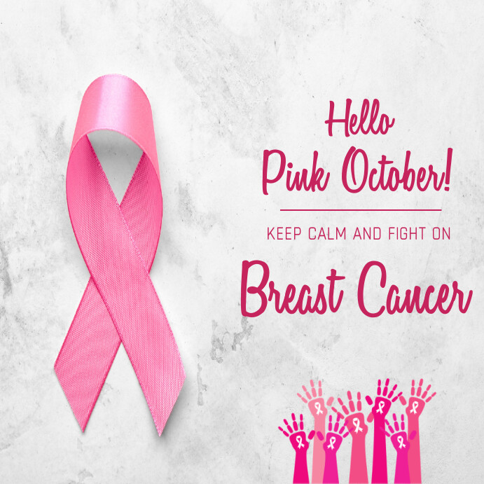 hello october,breast cancer month Template | PosterMyWall