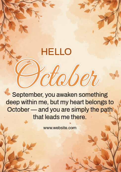 Modèle Hello October A4 | PosterMyWall