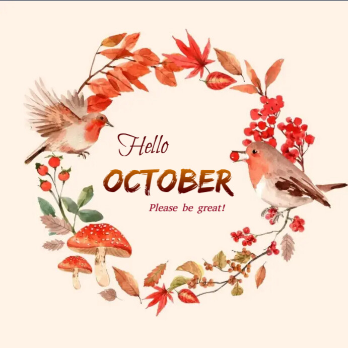Hello October Template | PosterMyWall