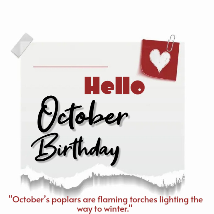 Plantilla de Hello October | PosterMyWall