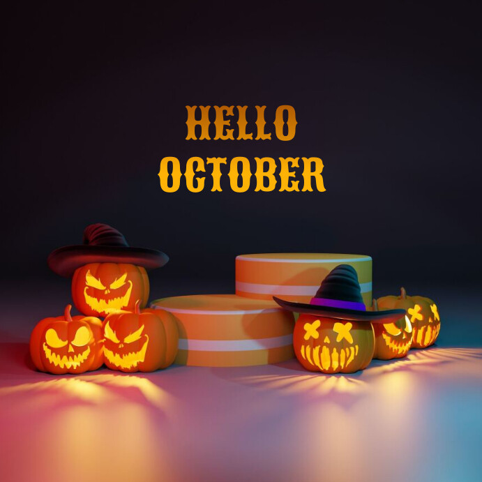 HELLO OCTOBER Template | PosterMyWall