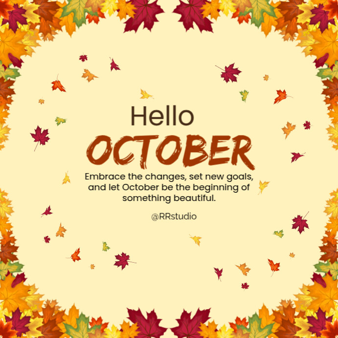 Hello October Template | PosterMyWall