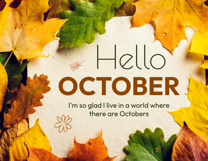 Hello october fall autumn flyer Template | PosterMyWall