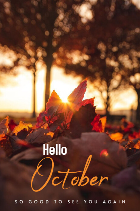 Hello October Flyer Poster Template | PosterMyWall