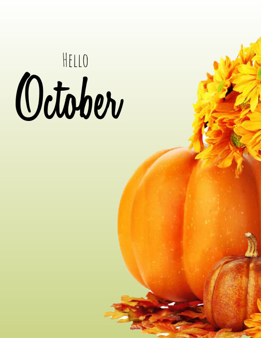 Hello october flyer template | PosterMyWall