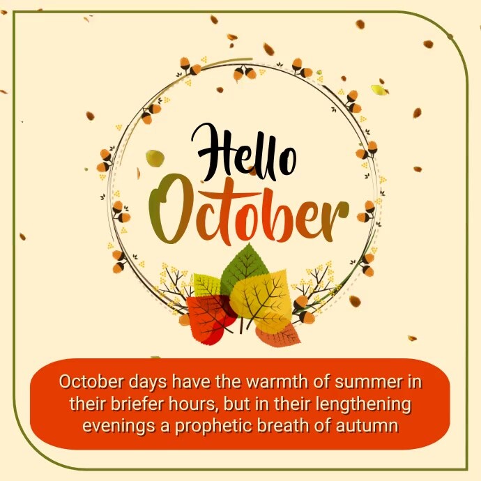 Plantilla de Hello October Greeting Card (1) | PosterMyWall