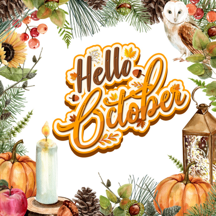 Copy of Hello October Instagram post | PosterMyWall