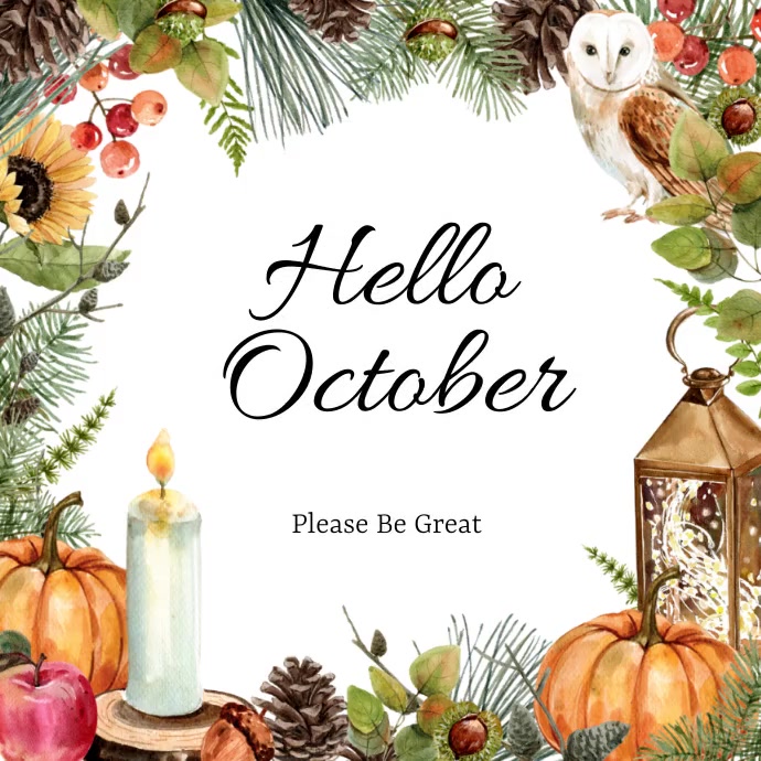 Plantilla de Hello October Instagram Post. (1) | PosterMyWall