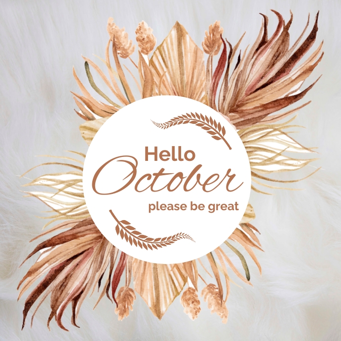 Hello October Instagram Post. Template | PosterMyWall
