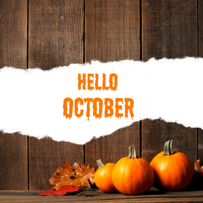 Hello October Instagram Post. Template | PosterMyWall