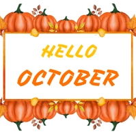 Hello October Instagram Post. Template | PosterMyWall