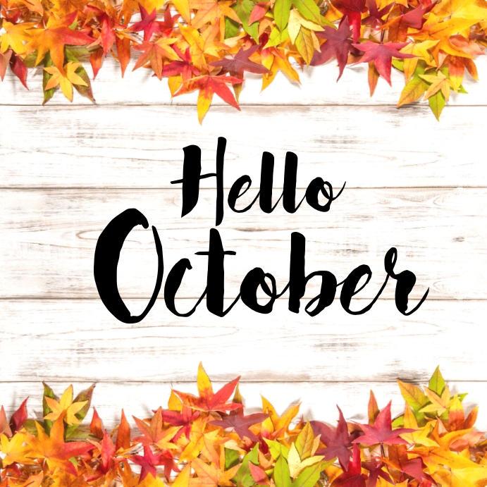 Hello October Instagram Post. Template | PosterMyWall