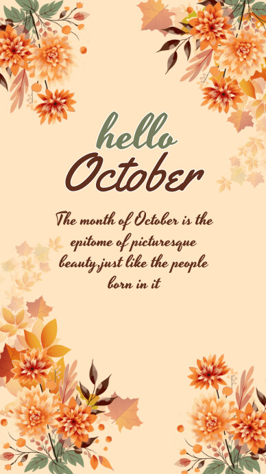 hello october poster Template | PosterMyWall