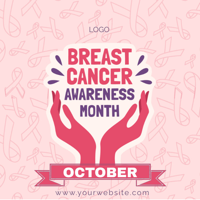 Copy of hello pink october,breast cancer month | PosterMyWall