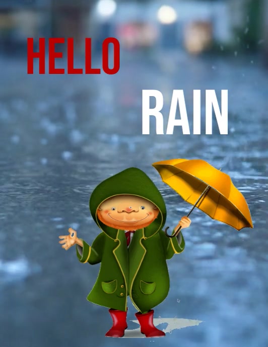 hello rain Template | PosterMyWall