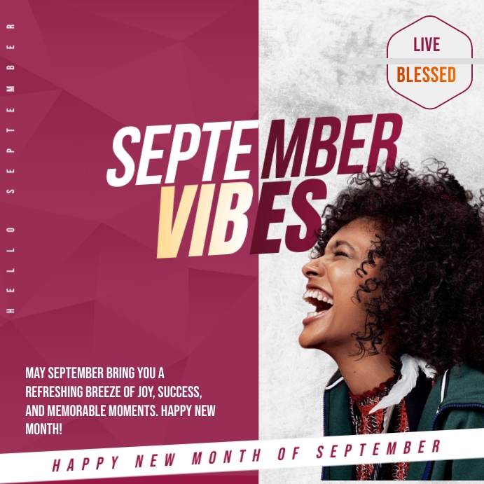 Copy of Hello September! Happy New Month September, G | PosterMyWall