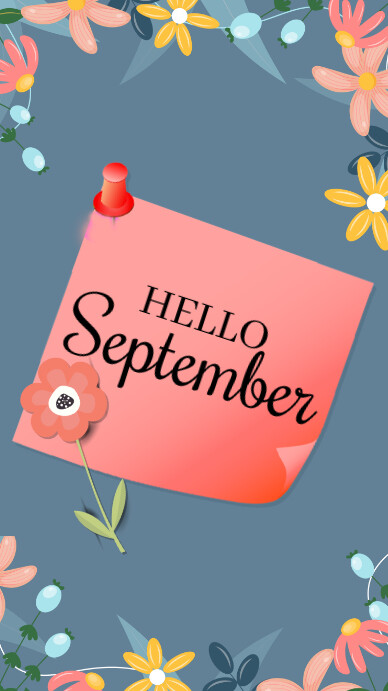 Hello September Template | PosterMyWall