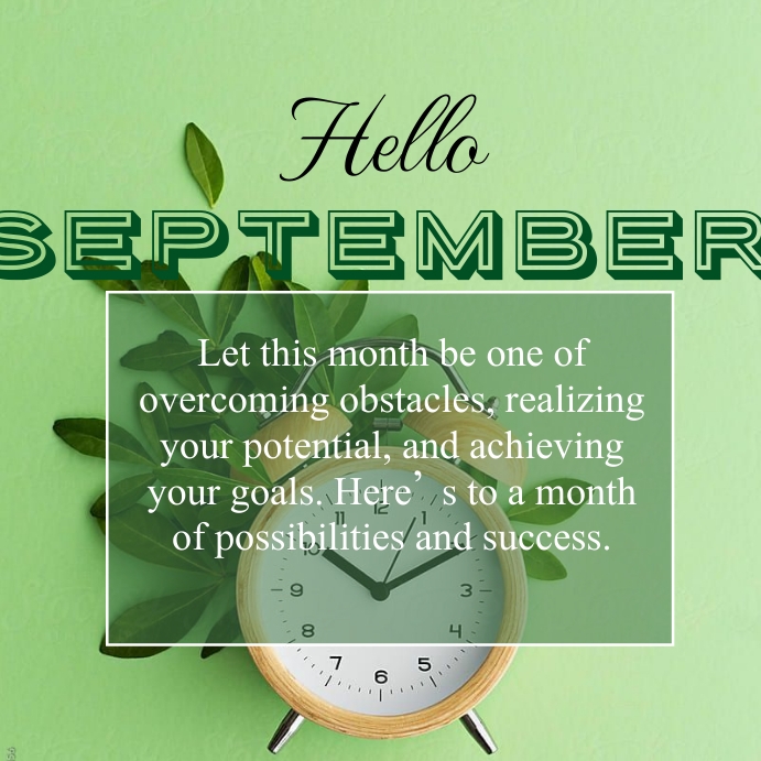 Hello September Template | PosterMyWall