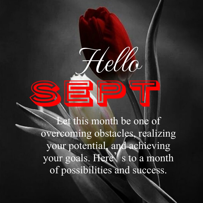 Hello September Template | PosterMyWall