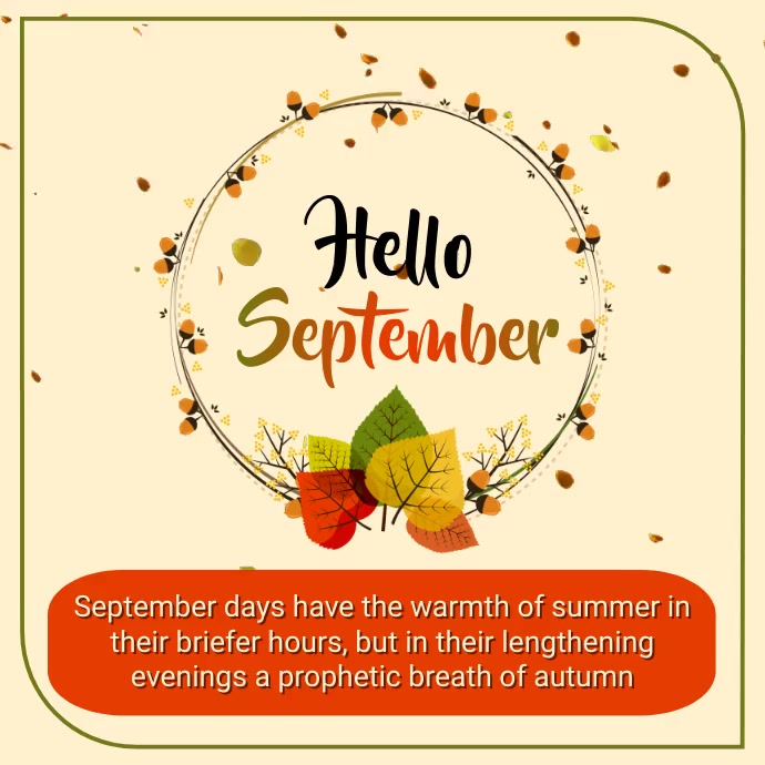 Plantilla de Hello September Greeting Card | PosterMyWall