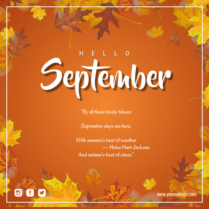 Plantilla de hello september instagram post | PosterMyWall