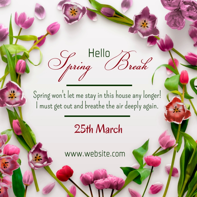 Copy of hello spring, spring break celebration | PosterMyWall