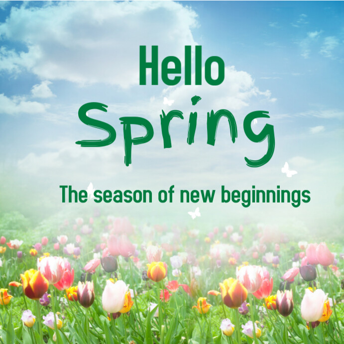Hello Spring 2024 Instagram Post Template | PosterMyWall