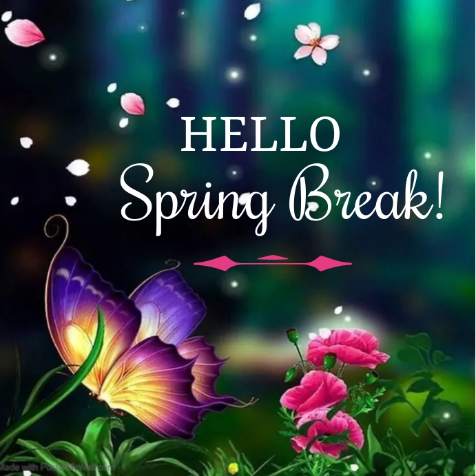 Plantilla de Hello spring break | PosterMyWall