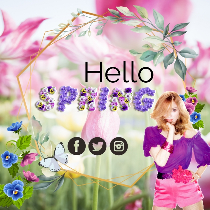 Hello Spring Template | PosterMyWall
