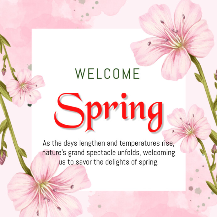 hello spring Templat | PosterMyWall